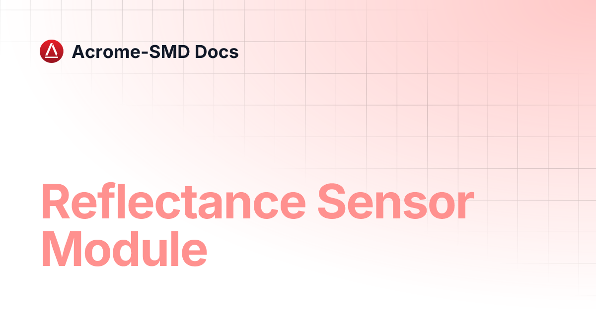 Reflectance Sensor Module | Acrome-SMD Docs